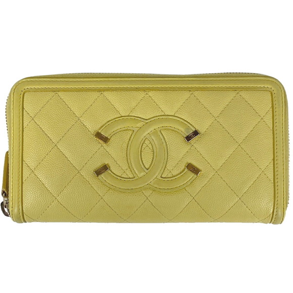 CHANEL | Bags | Chanel Coco Mark Long Wallet Cc Filigree Zip Caviar ...
